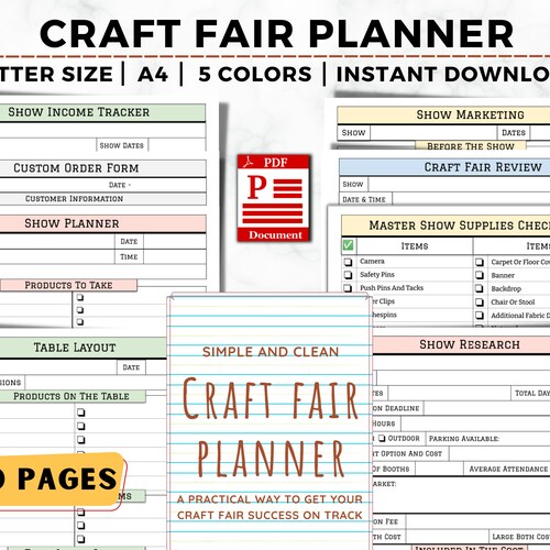 Craft Fair Planner Craft Show Templates Market Stall - Etsy