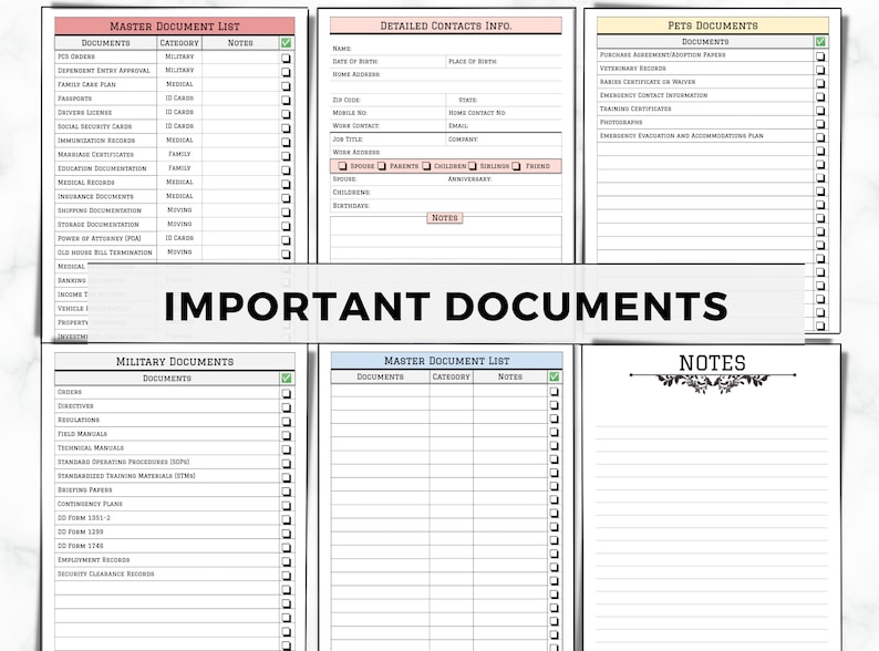 Military PCS Move Planner, Checklist, Relocation Binder (printable) - Etsy