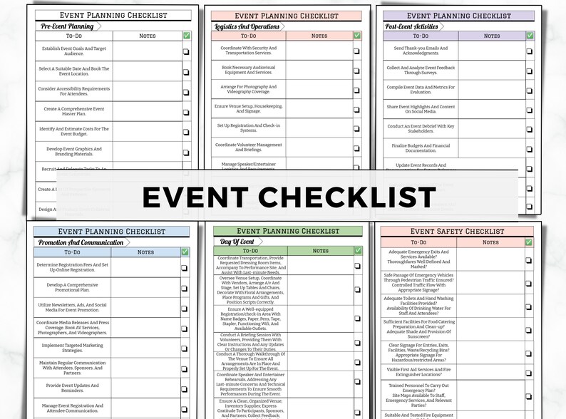 Event Planner Printable, Event Planning Checklist, Party Planner, Venue ...