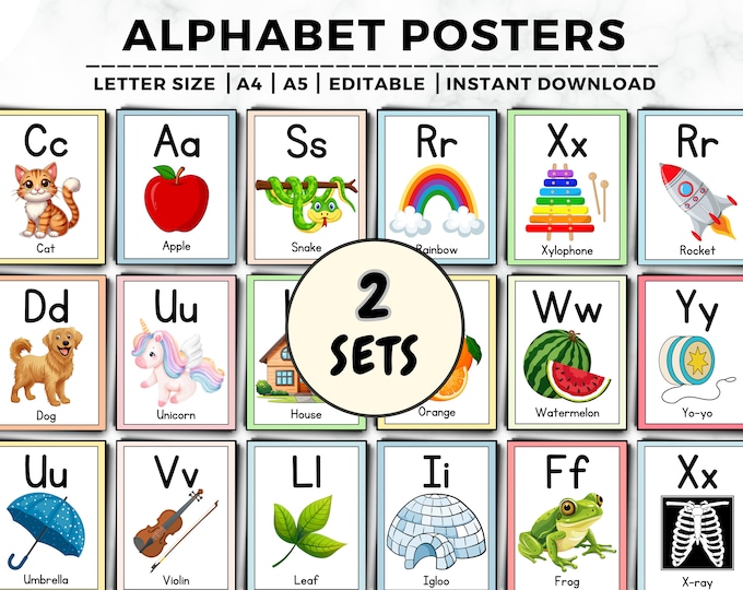 Alphabet Posters| Alphabet Flashcards | Classroom Poster | Preschool ...