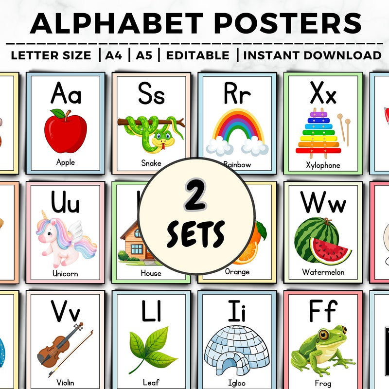 School Posters Alphabet - Etsy