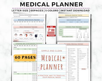 Medical Planner Printable, Family Medical Binder, Healthcare Planner ...