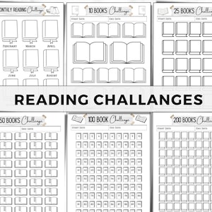 Reading Journal Printable, Book Reading Planner, Reading Challenge ...