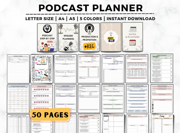 Podcast Planner Worksheet, Podcast Worksheet, Pod Cast, Podcast Plan ...