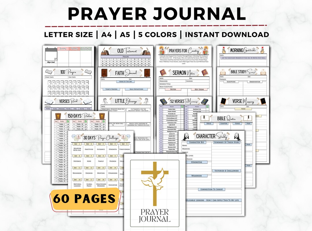 Prayer Journal, Bible Study Guide, Gratitude Journal, Faith Planner ...