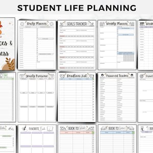 Student Planner Printable, Study Planner Bundle, Academic Planner, ADHD ...