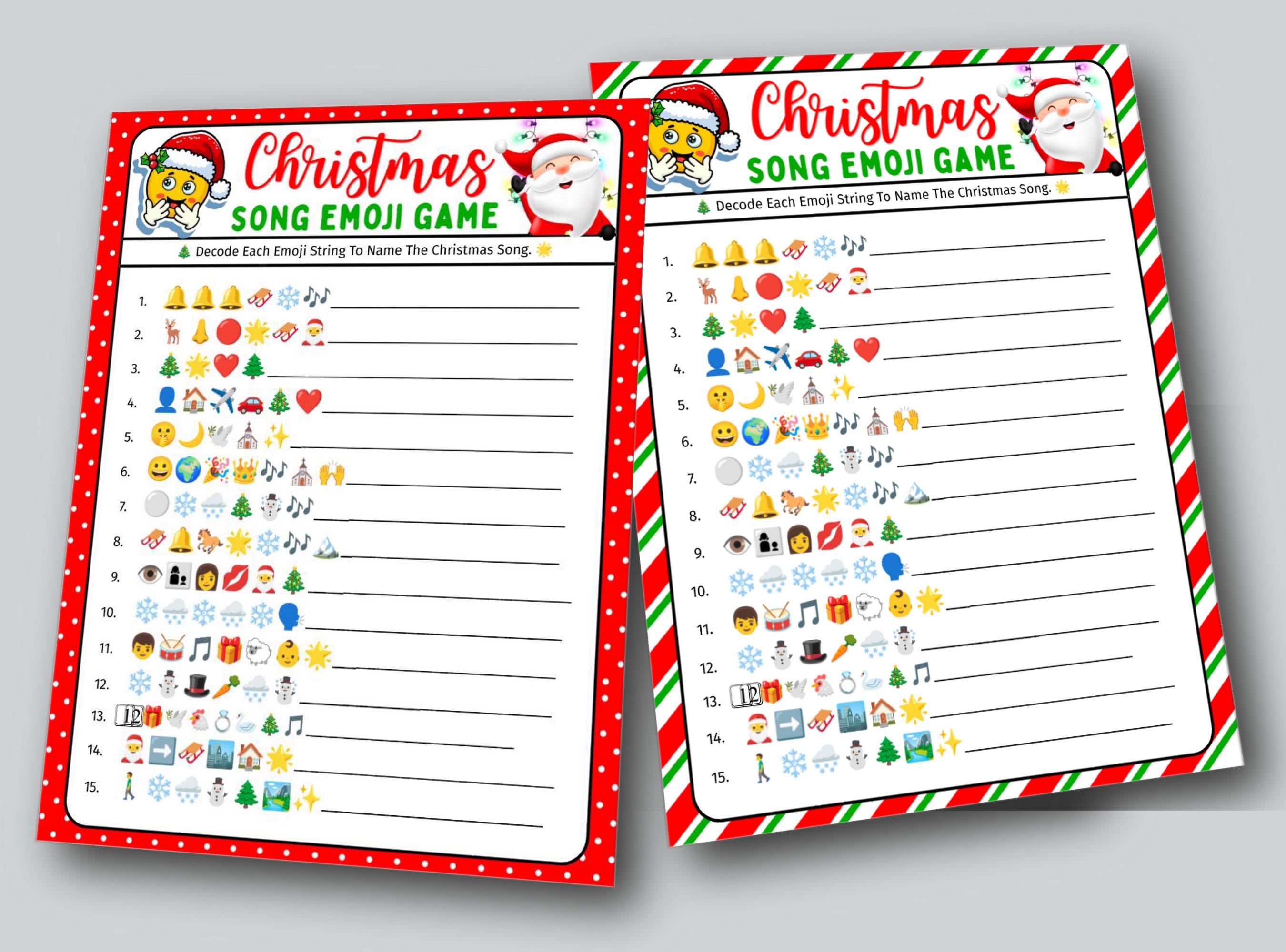 Christmas Songs Emoji Game, Emoji Pictionary Christmas Songs, Christmas ...