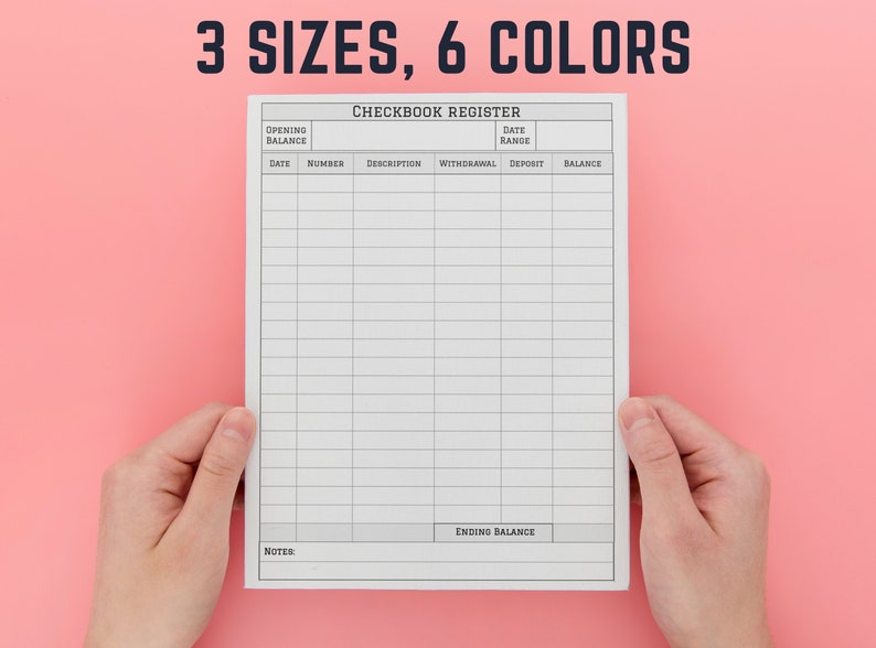 Checkbook Register Printable. Editable Bank Transaction - Etsy