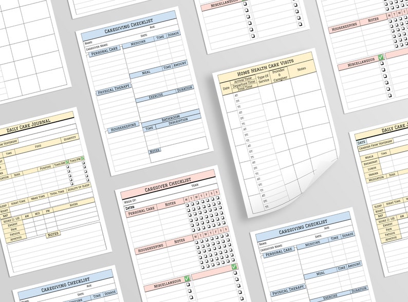 Caregiver Planner Printable Home Health Care Form Caregiver - Etsy
