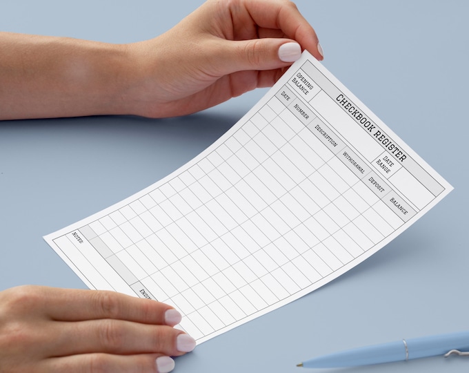 Check Register Printable Bank Account Tracker Checkbook Register ...