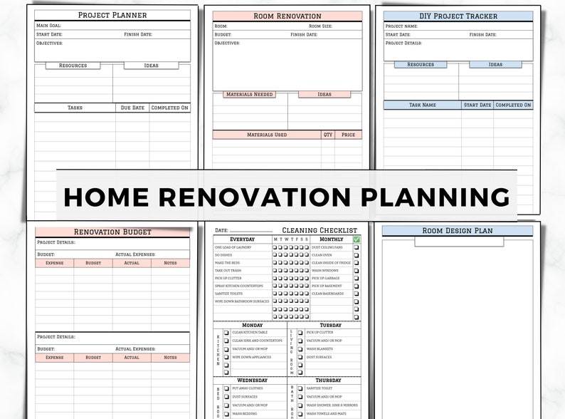 Home Maintenance Planner, Improvement Binder, Checklist (printable PDF ...