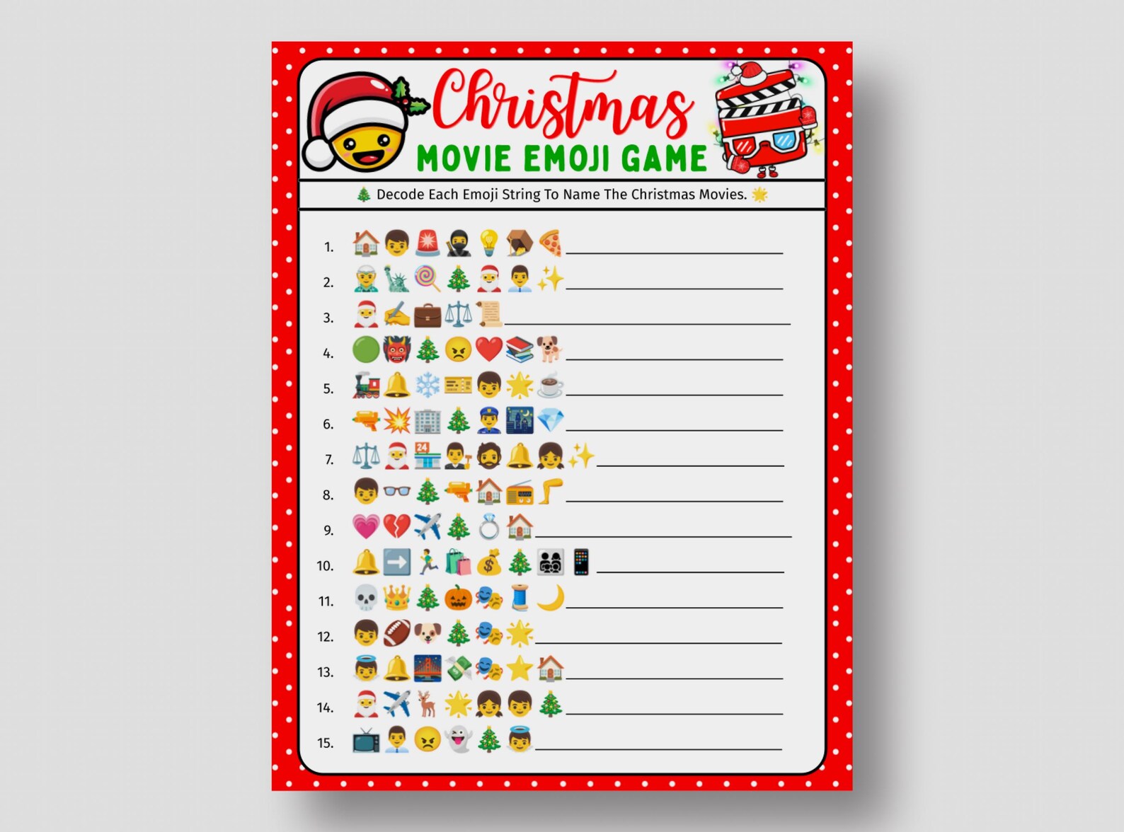 Christmas Movie Emoji Game, Emoji Pictionary Christmas Movies ...