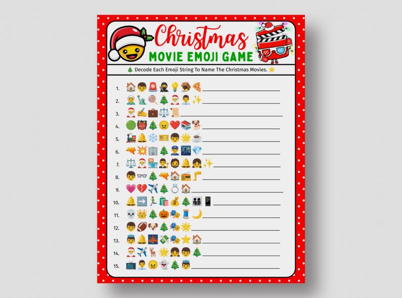 Christmas Movie Emoji Game, Emoji Pictionary Christmas Movies ...