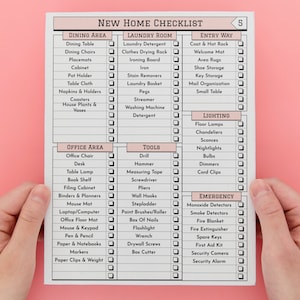 New Home Checklist, New Home Essentials Checklist, Moving Checklist ...