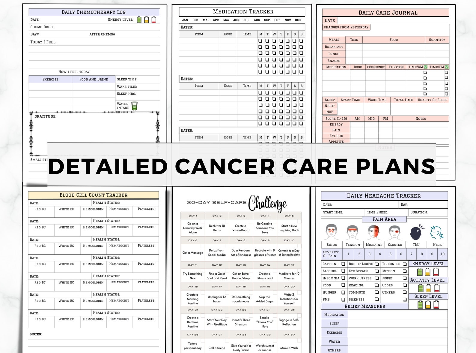 Cancer Care Forms, Chemotherapy Journal Printable, Cancer Patient ...