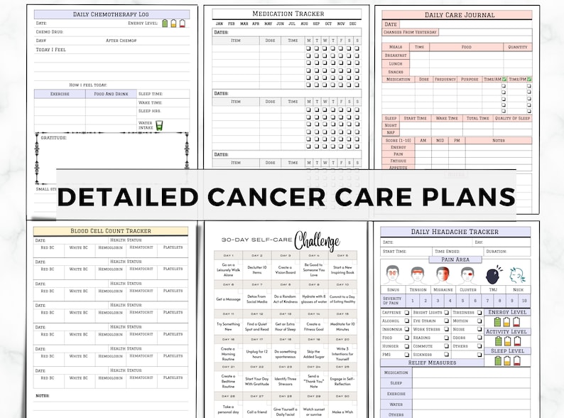 Cancer Care Forms Chemotherapy Journal Printable Cancer - Etsy