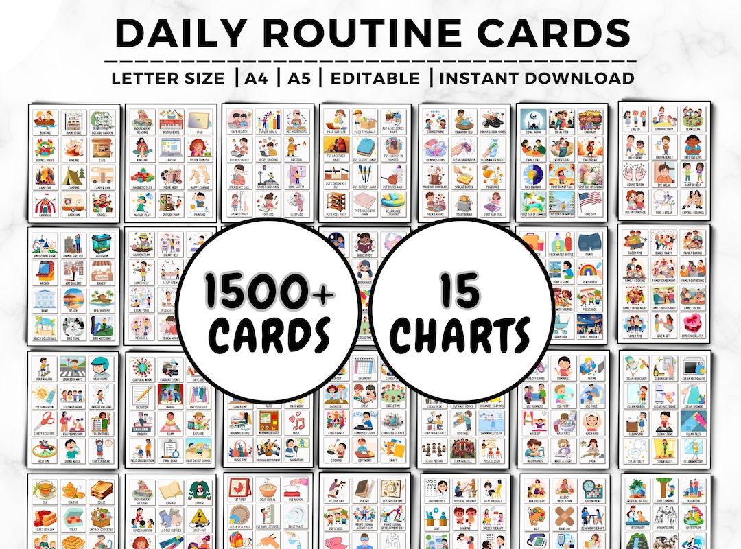 Kaarten met dagelijkse routine, Visueel schema, Routineschema voor ...