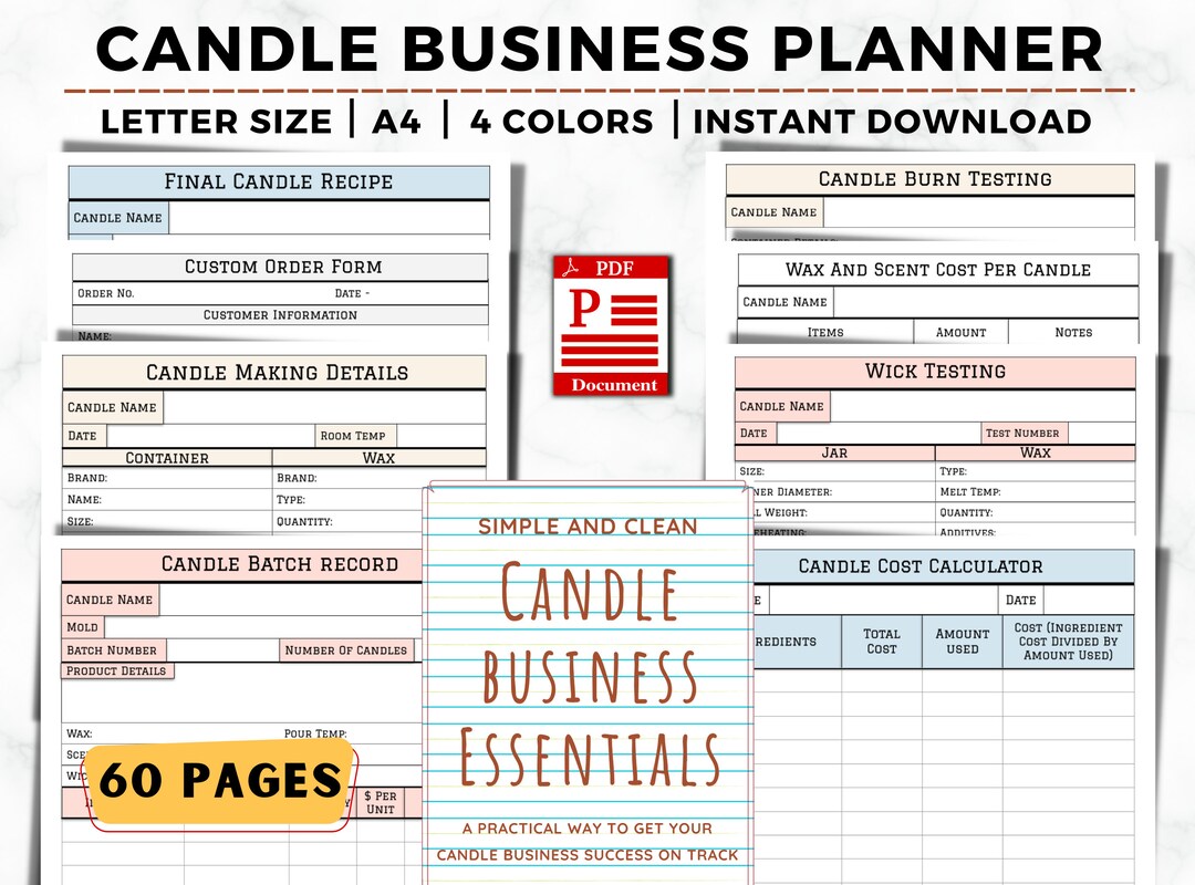 Candle Business Planner Candle Making Business Start up - Etsy