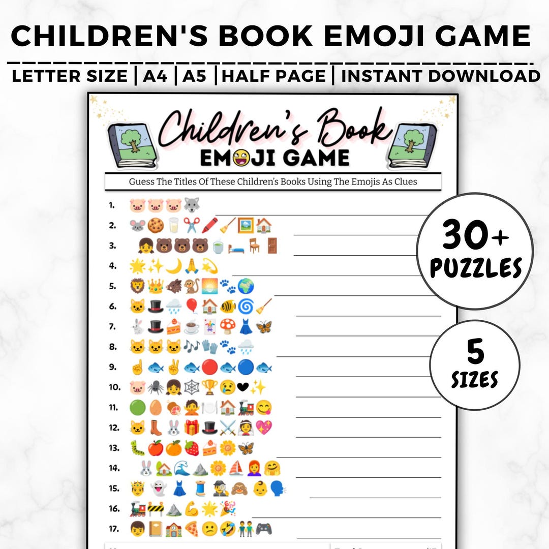 Children's Book Emoji Game, Emoji Children's Book Game, Baby Book Emoji ...