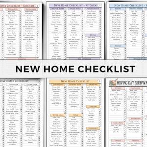 New Home Checklist, New Home Essentials Checklist, Moving Checklist ...