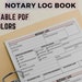Printable Notary Journal, Notary Public Record Book to Log Notarial ...