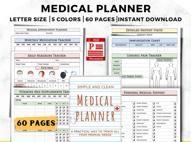 Medical Planner Printable Family Medical Binder Healthcare - Etsy