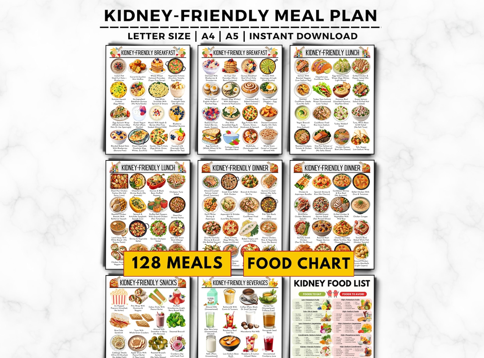 Kidney Disease Meal Plan: 128+ Renal Diet Meal Ideas & Food List ...