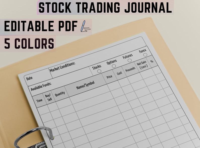 Stock Trading Journal. Day Trading Log. for Stocks Futures - Etsy