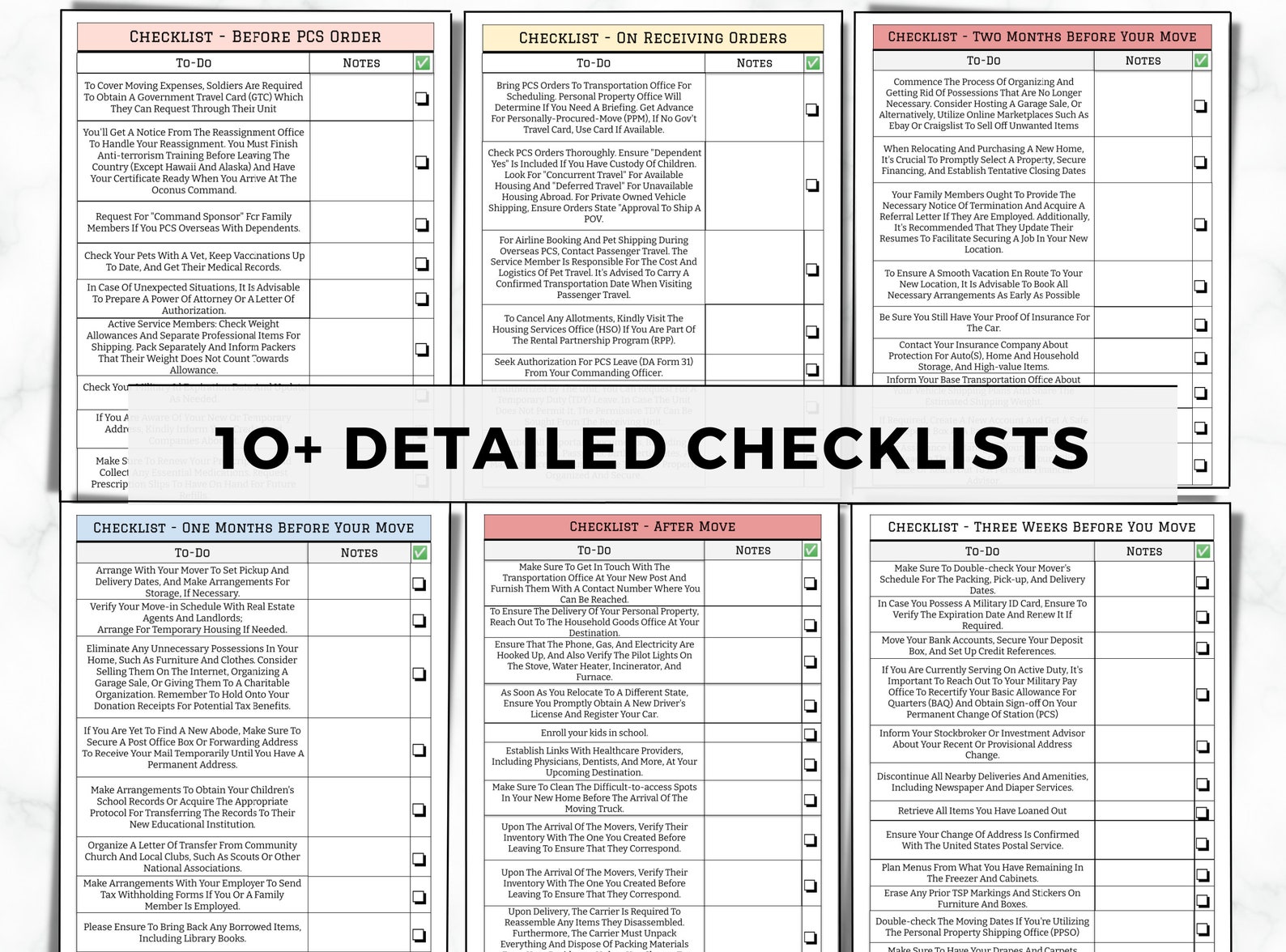 PCS Binder Printable PCS Checklist Military Move Planner - Etsy