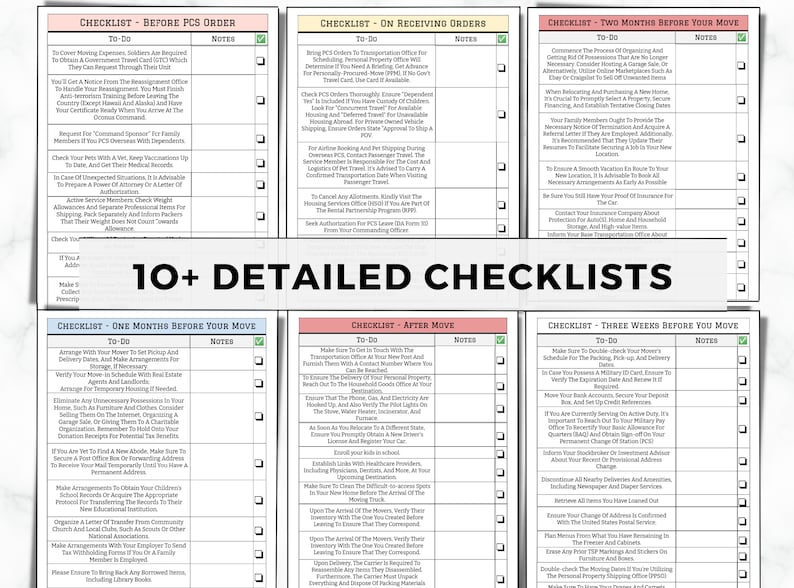 PCS Binder Printable PCS Checklist Military Move Planner - Etsy