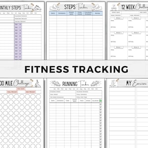 Fitness Planner, Printable Health and Fitness Planner Bundle, Fitness ...