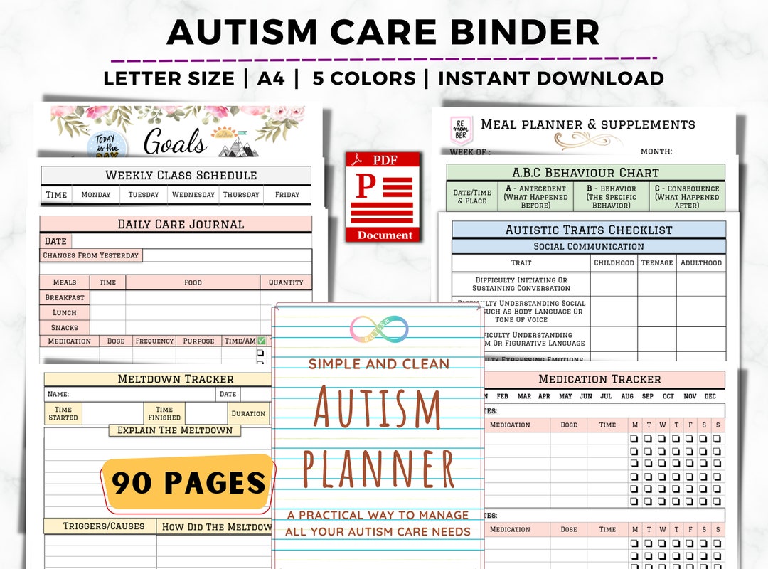 Autism Care Binder, Autism Planner Printable, Special Needs Child ...