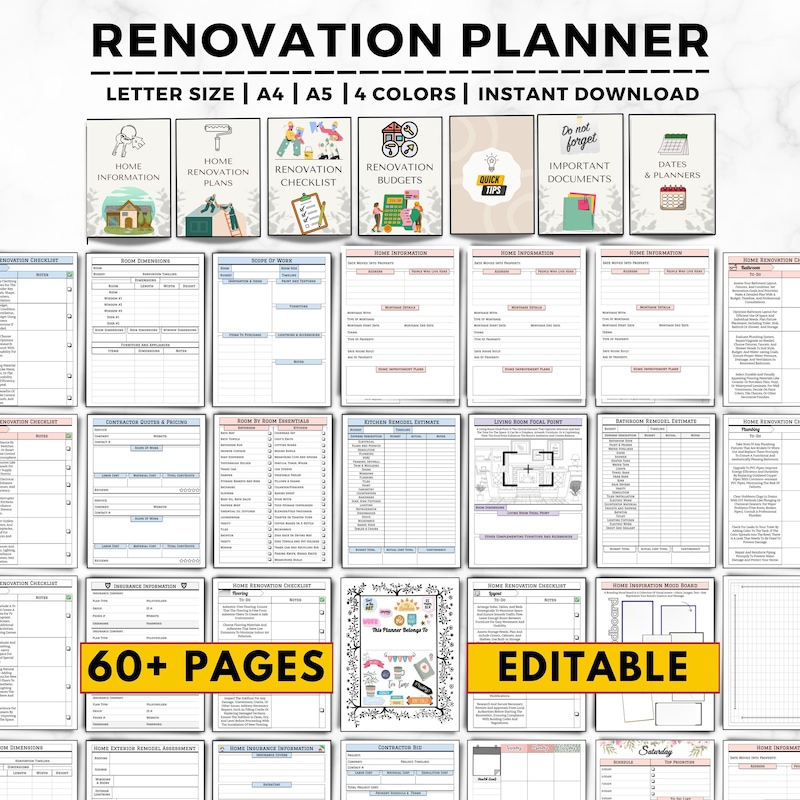 Printable House Project Planner - Etsy