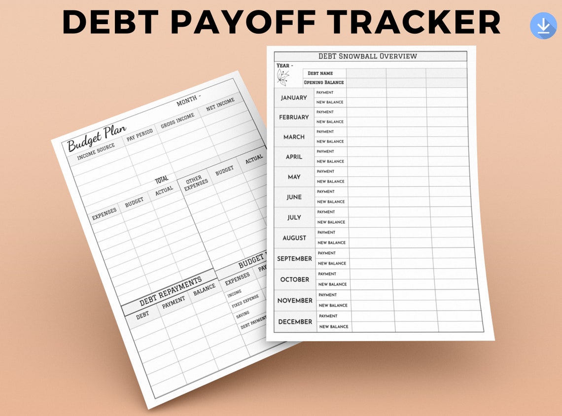 Debt Payment Tracker Printable Editable Debt Payoff Log - Etsy