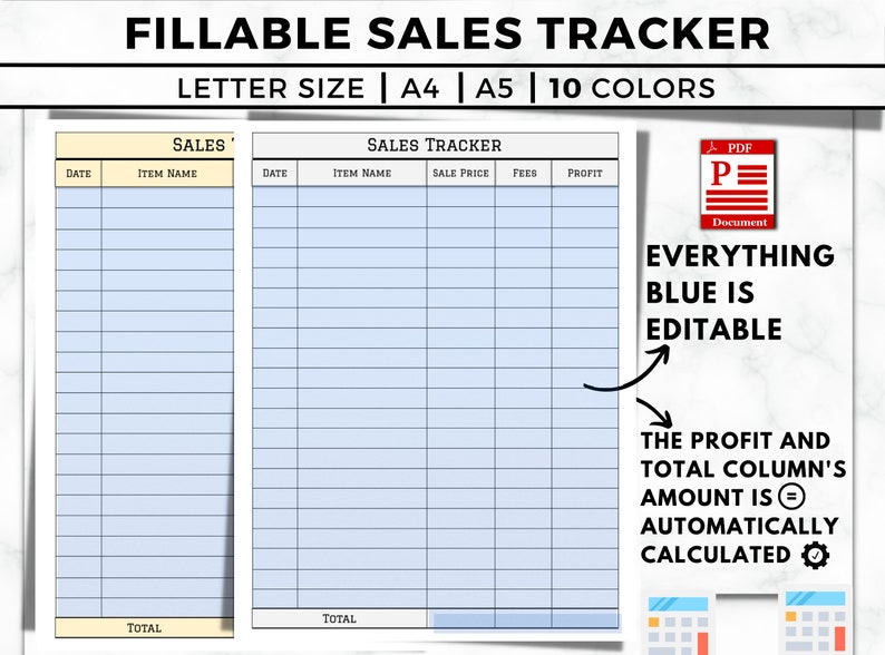 Sales Tracker Printable, Sales Log, Order Tracker, Sales Tracking ...