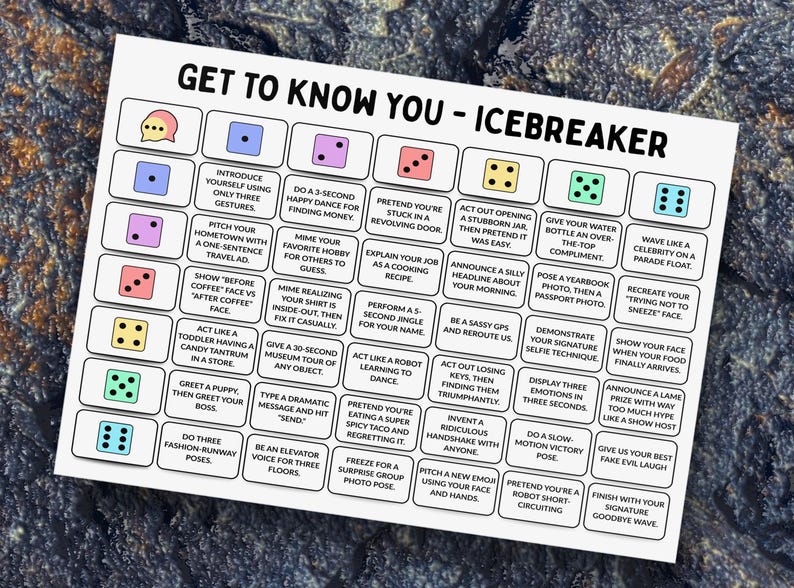 5 Ice Breaker Dice Games, Dicebreaker Game, Icebreaker Activity ...