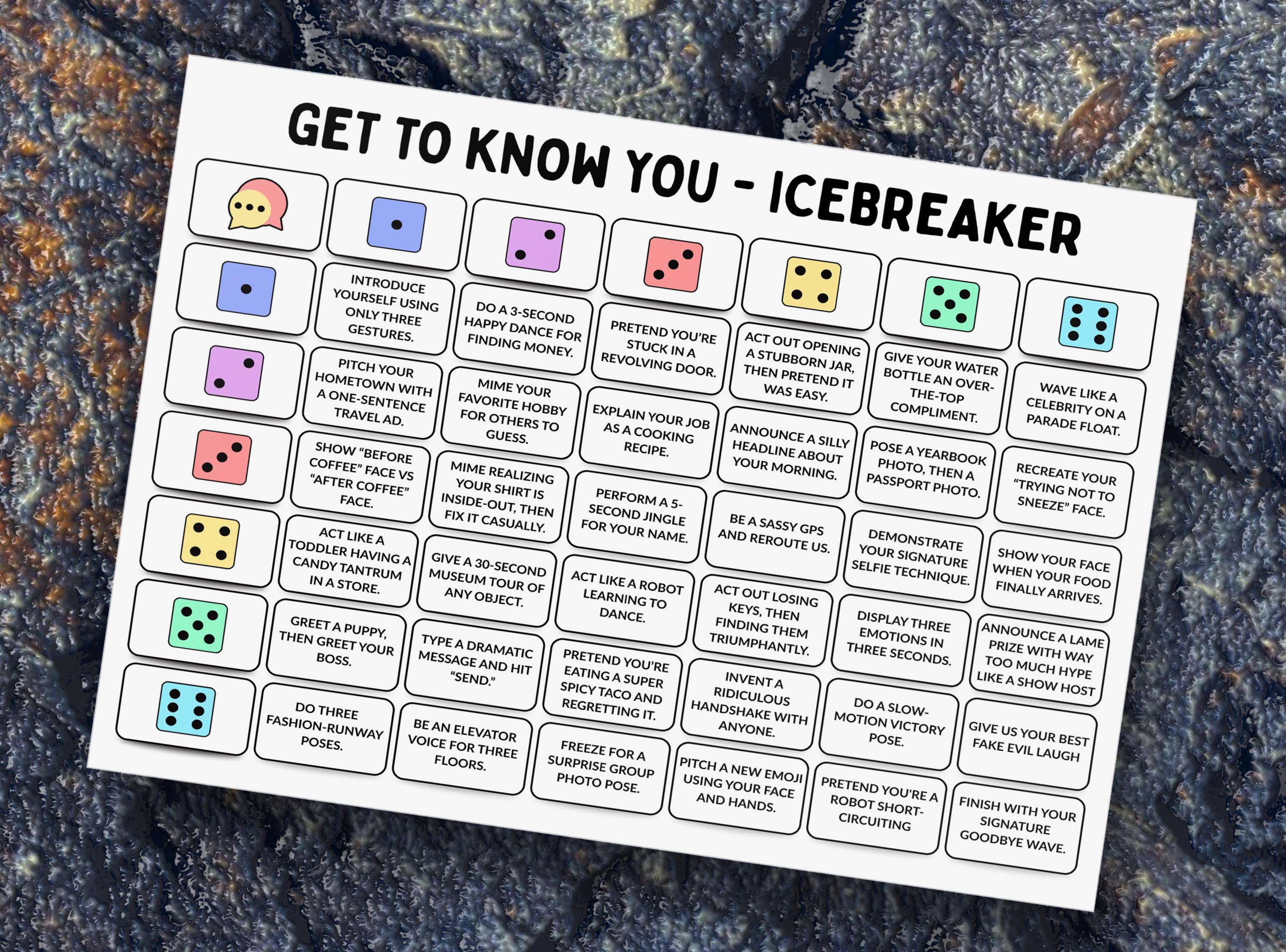 5 Ice Breaker Dice Games, Dicebreaker Game, Icebreaker Activity ...
