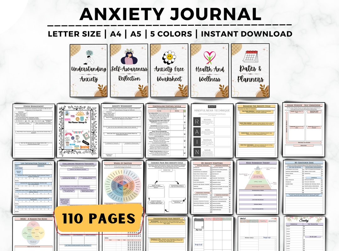 Anxiety Journal, Therapy Journal, Anxiety Worksheets, Mental Health ...