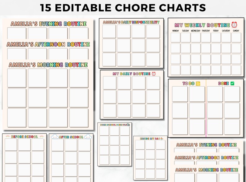 Daily Routine Cards, Visual Schedule, Routine Chart for Kids, Morning ...