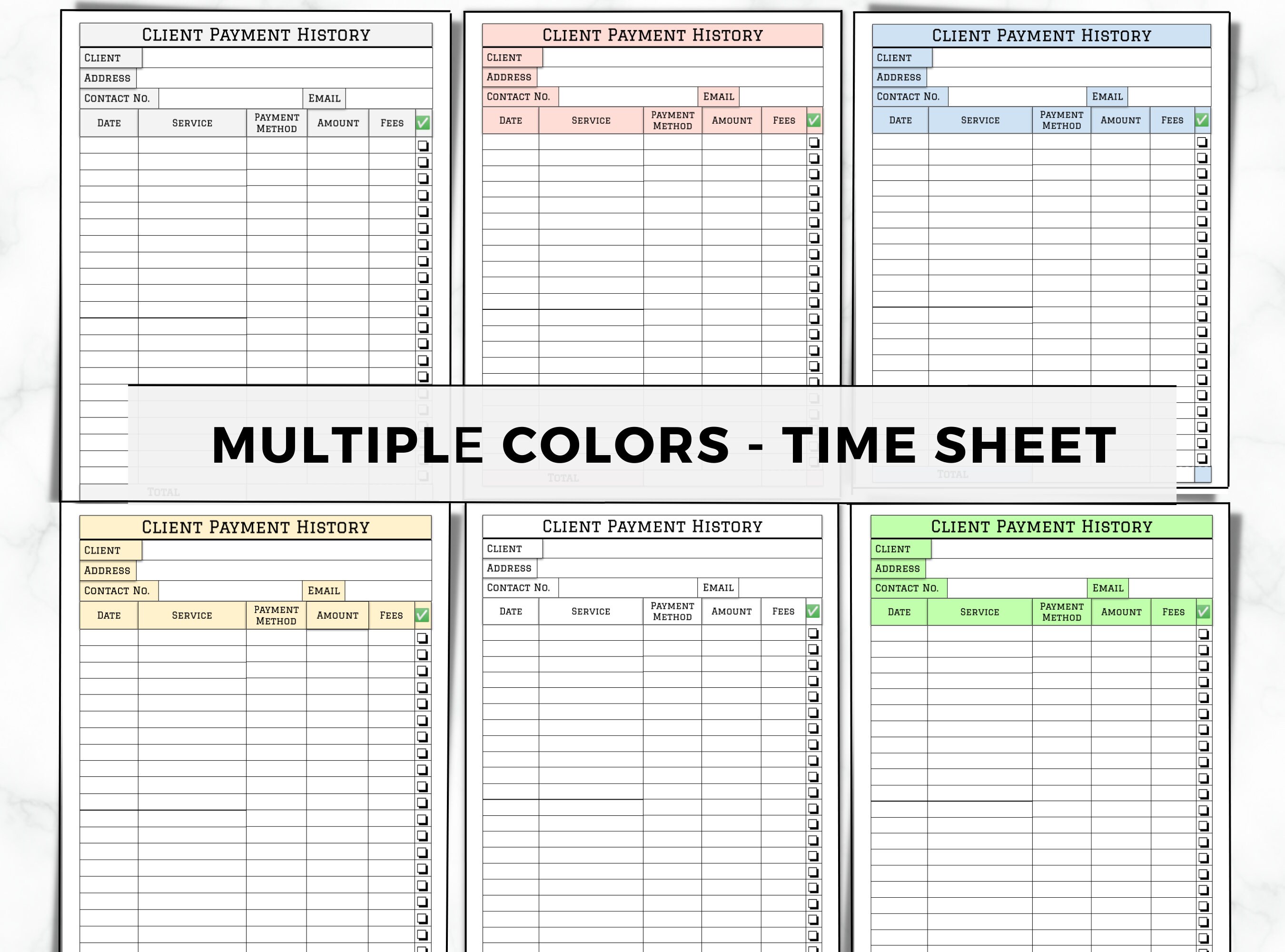 Client Payment Tracker, Printable Business Payment Log (fillable PDF ...