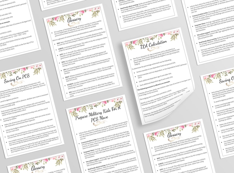 PCS Binder Printable PCS Checklist Military Move Planner - Etsy