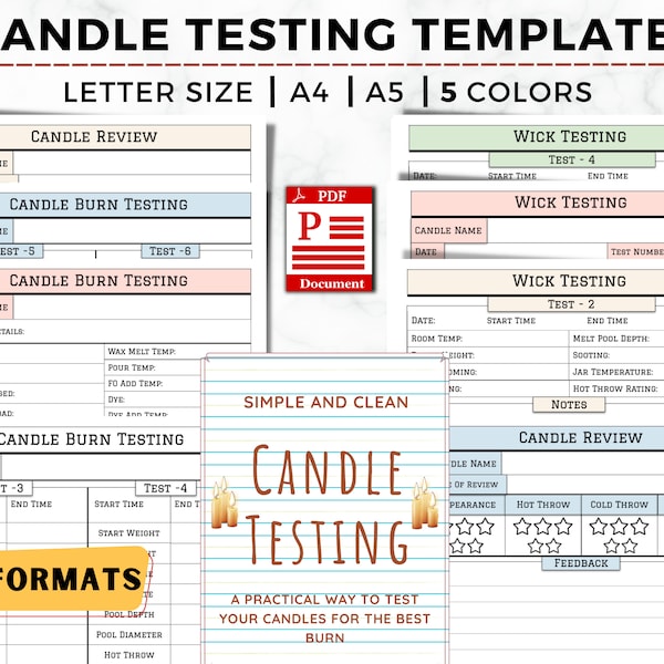 Candle Burn Test Sheet - Etsy Australia Candle Burn Test Sheet - Etsy Australia