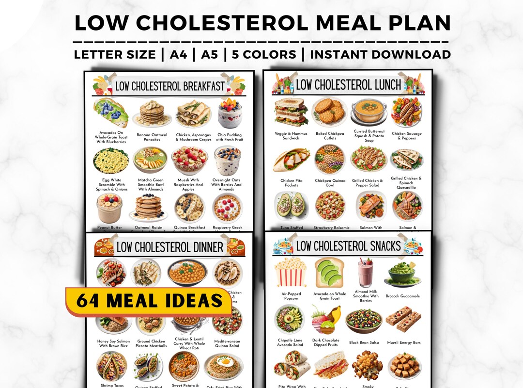 Cholesterol Lowering Food List, Low Cholesterol Meal Plan, Low ...
