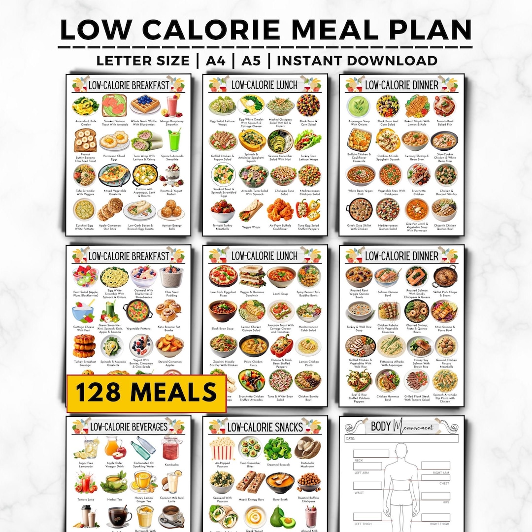 Low Calorie Meal Plan: 128 Meal Ideas, Weight Loss & Fat Loss Diet ...