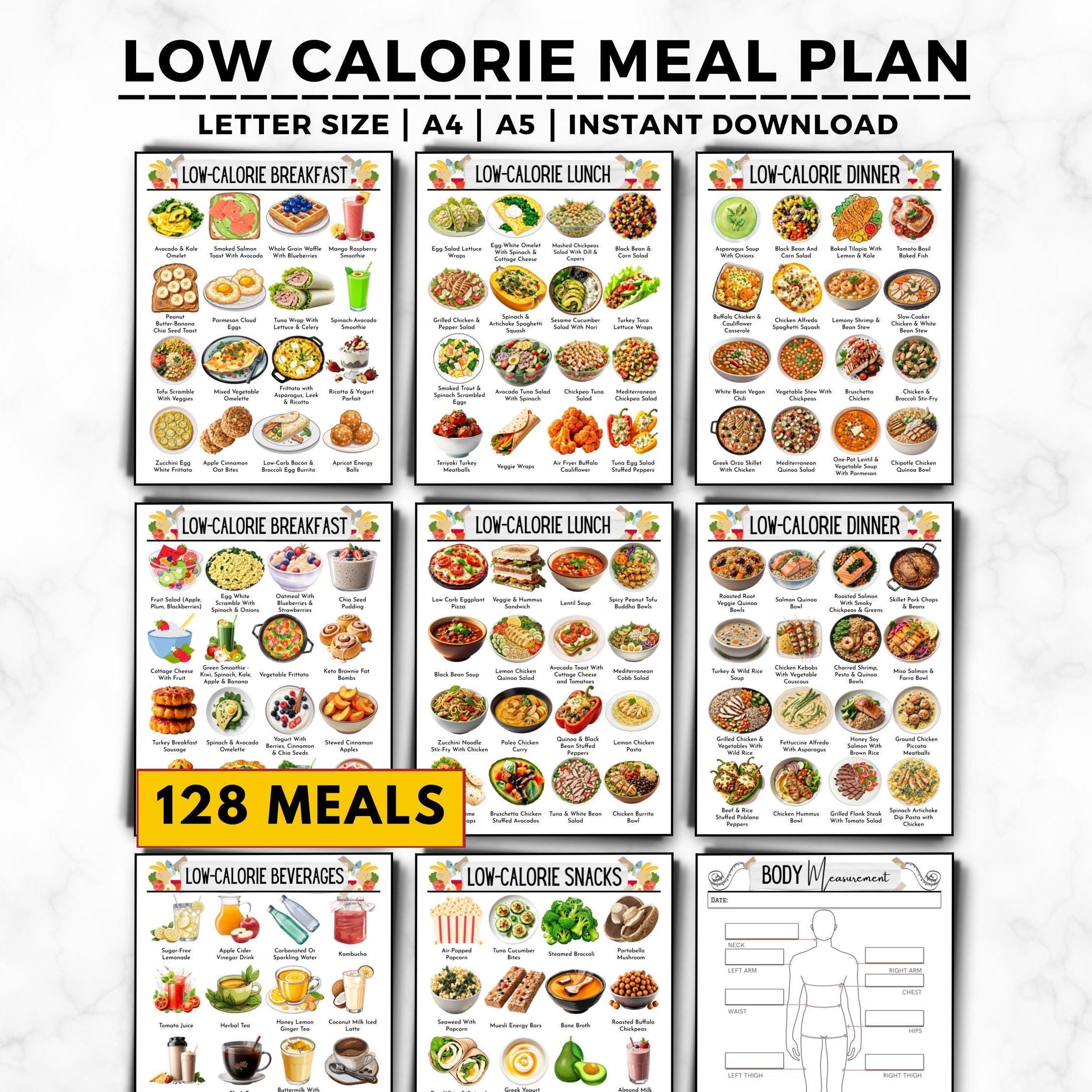 Low Calorie Meal Plan: 128 Meal Ideas, Weight Loss & Fat Loss Diet ...