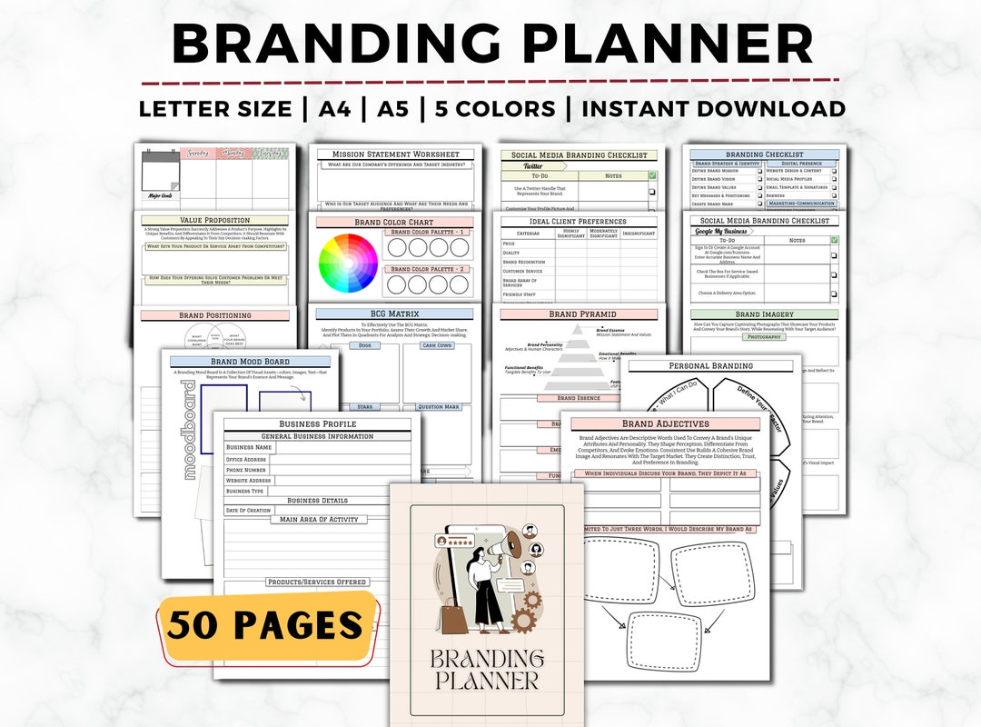 Branding Planner, Branding Strategy Workbook, Brand Expert, Online ...