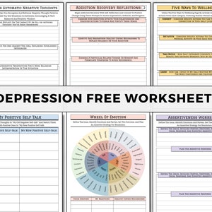 Depression Mental Health Journal, Depression Workbook, CBT Worksheets ...