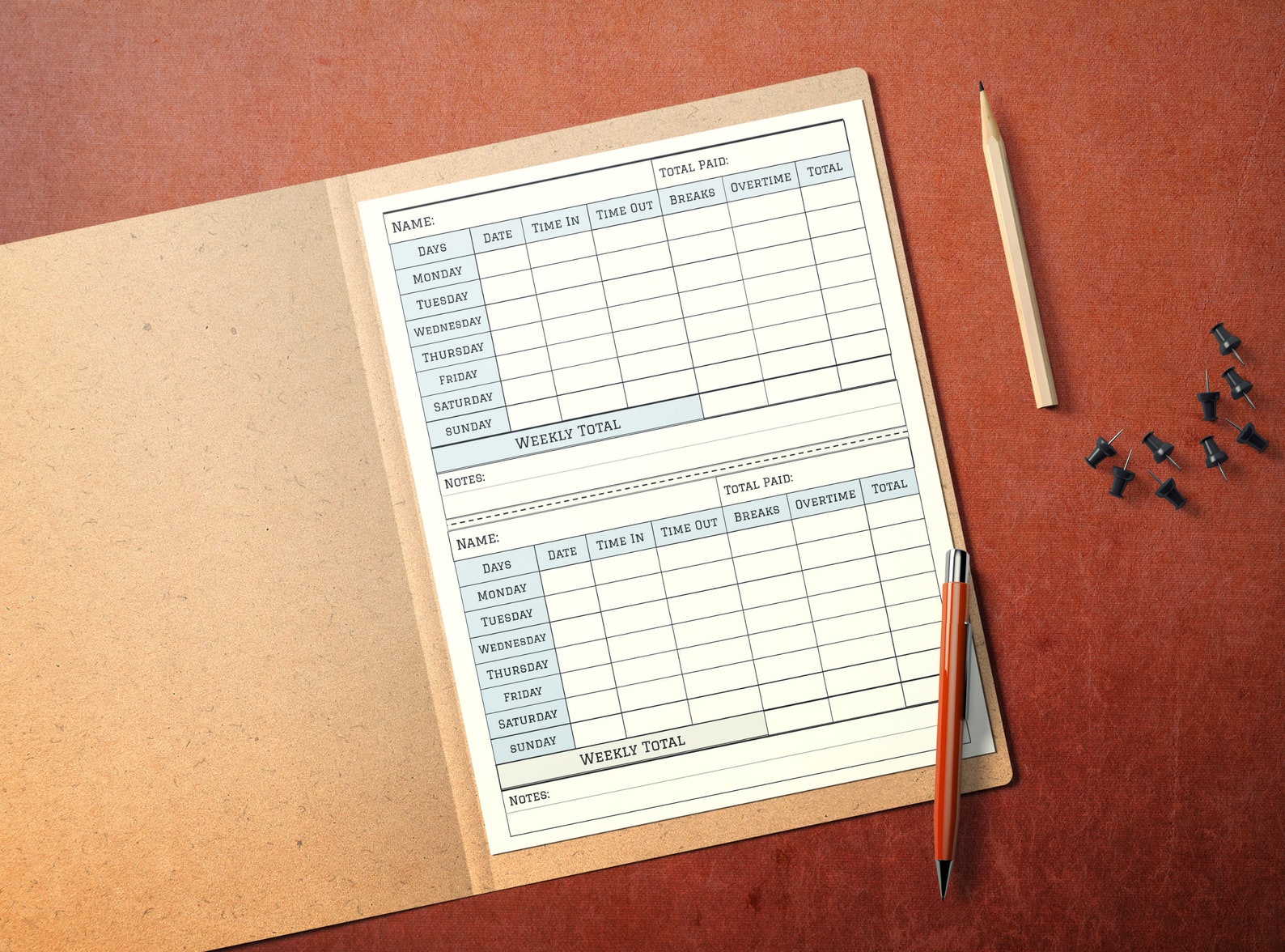 Monthly Timesheet, Editable Timesheet Form, Printable Timesheet ...