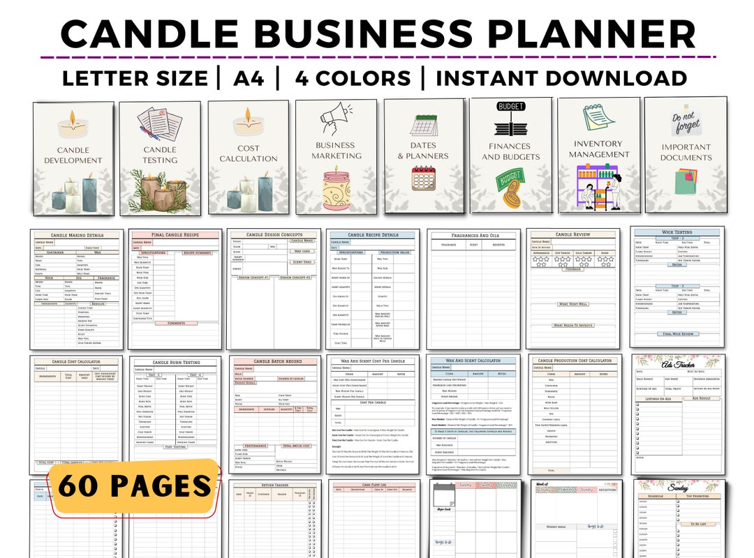 Candle Business Planner Candle Making Business Start up - Etsy