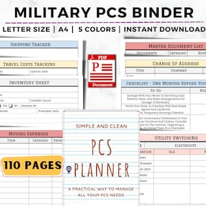 PCS Binder Printable, PCS Checklist, Military Move Planner, Military ...